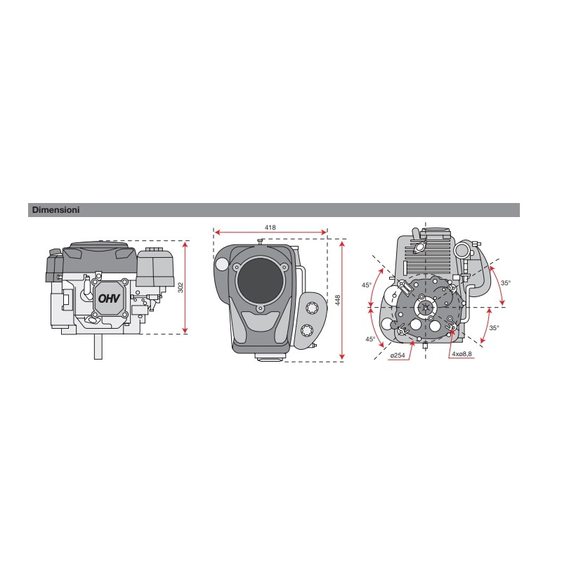 Motor completo LONCIN TRE0701 de alta resistencia volante 432cc eje...