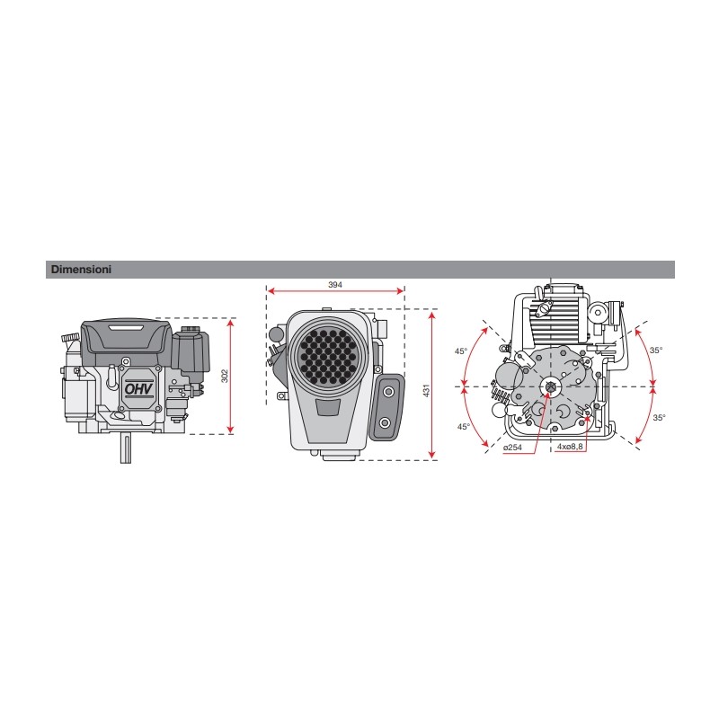 Moteur LONCIN 16,5 cv ST7750 452cc arbre vertical 25.4x80:Moteurs 4...