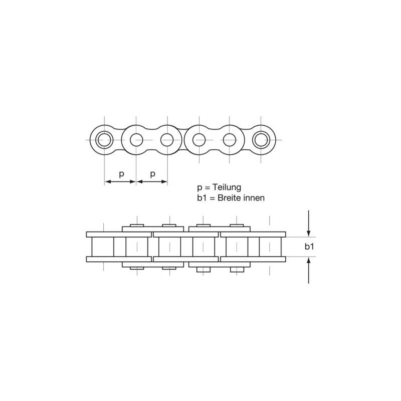 Transmission chain C50 5/8" x 3/8" for lawn mower length 3 m pitch ...