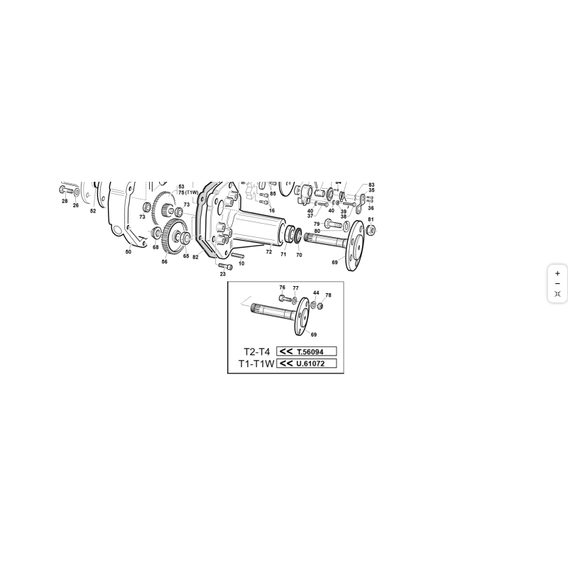 Flanged shaft for front gearbox 3rd series T1 ORIGINAL KUBOTA GIANN...