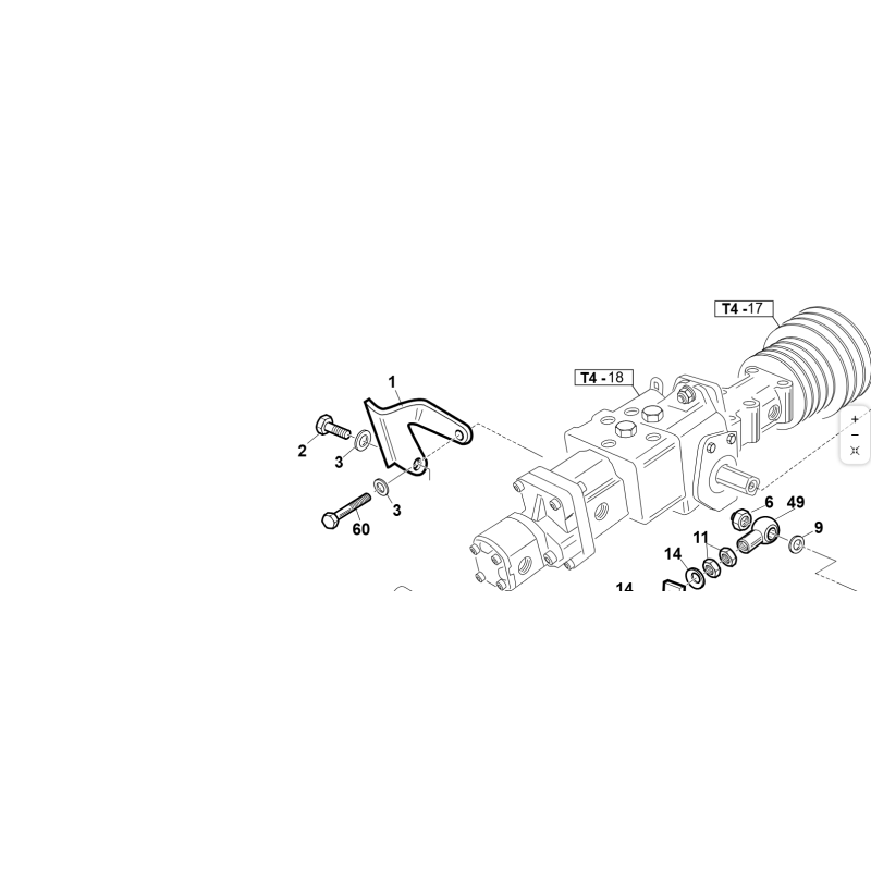 Pump support 25 cc for hydrostatic transmission ORIGINAL KUBOTA GIA...