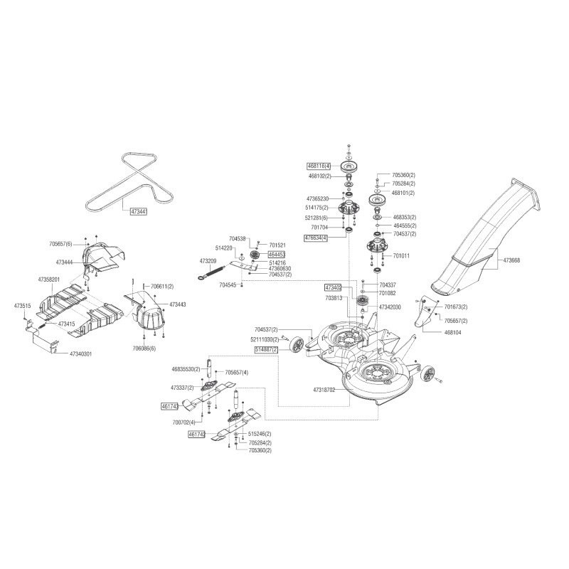 Blade Belt 93-95 Hd 473441 ORIGINAL AL-KO:Belts - Sale online | Ne...