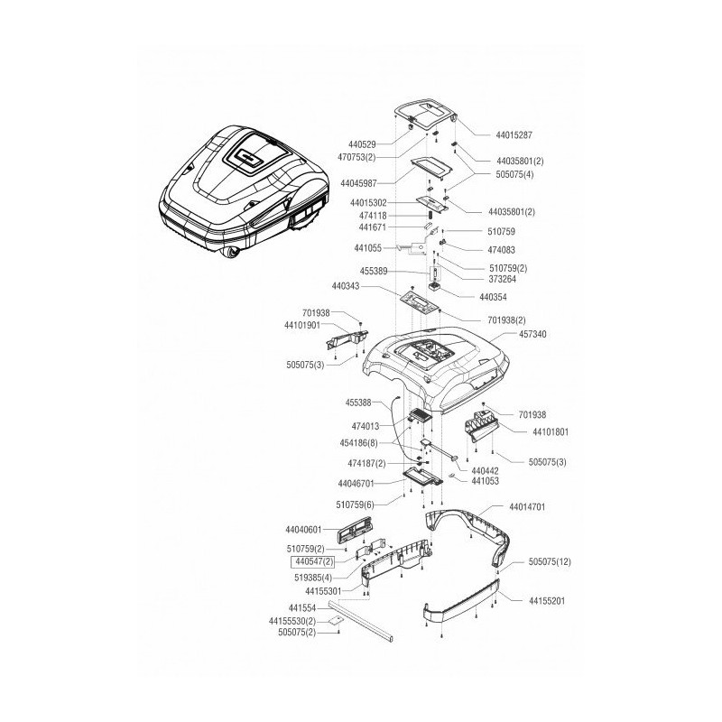 Card + Bonnet Socket 440442 ORIGINAL AL-KO:Frames and Supports - S...