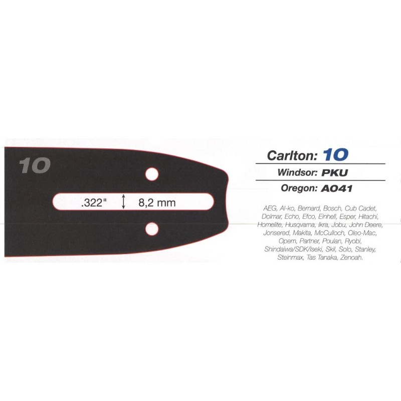 Kit barra SAFETIP (RK) catena SEMI-CHISEL LP CARLTON 12" 3/8 LP 45 ...