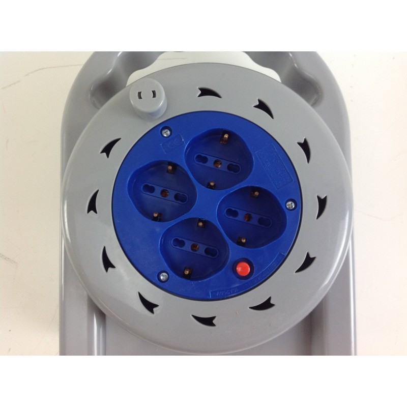 Cable reel 10m plug 2-pin+earth 16A 250V 1 schuko socket 2-pin+eart...
